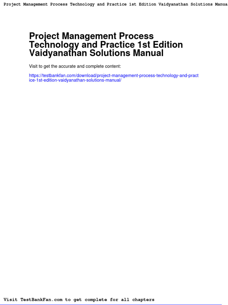 Dwnload Full Project Management Process Technology and Practice 1st ... Dwnload Full Project Management Process Technology and Practice 1st ...