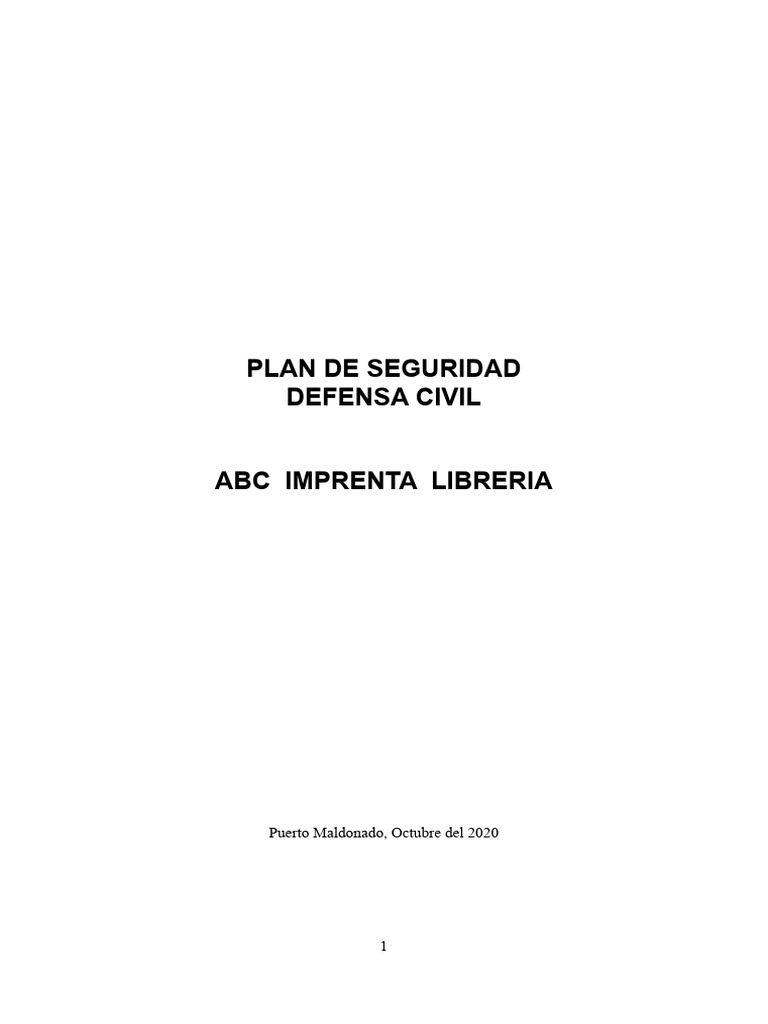 Plan de Seguridad de Defensa Civil | PDF | Defensa Civil | Encendiendo