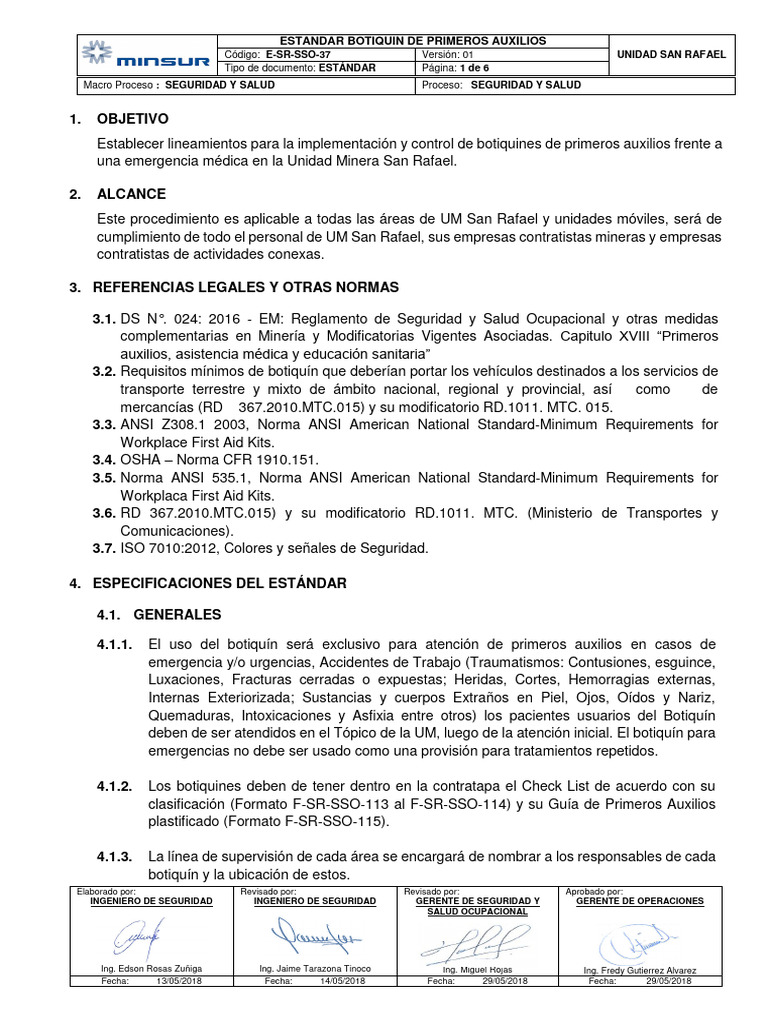 E-SR-SSO-37 Botiquín de Primeros Auxilios | Descargar gratis PDF | Primeros auxilios | Seguridad ...