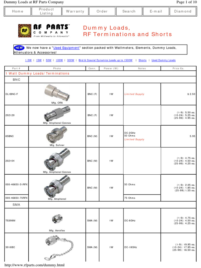 Dummy Loads | PDF | Electronics | Electrical Engineering