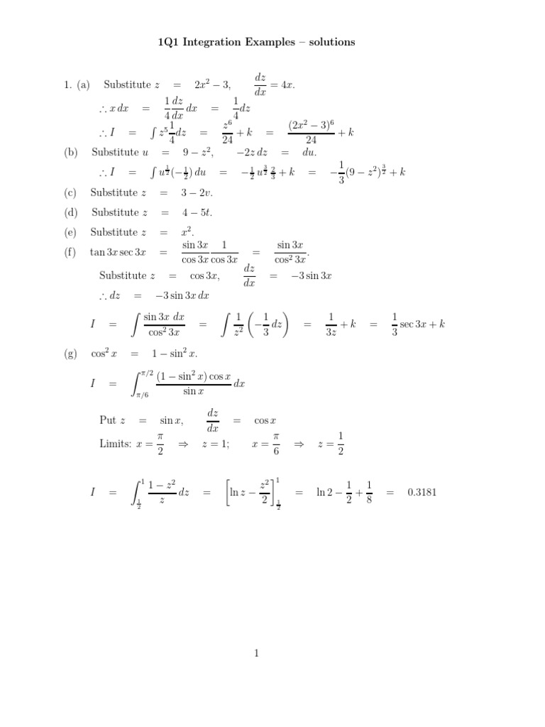 Integration Pdf Mathematics Algebra