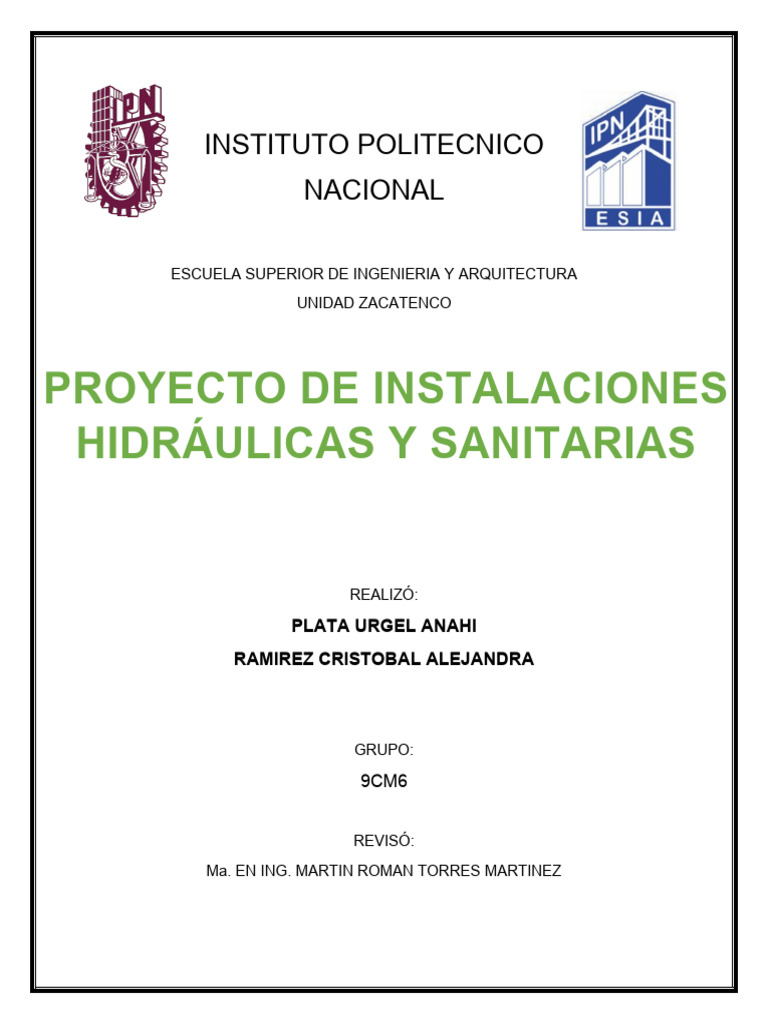 Proyecto Instalaciones Hidráulicas y Sanitarias | PDF | edificio