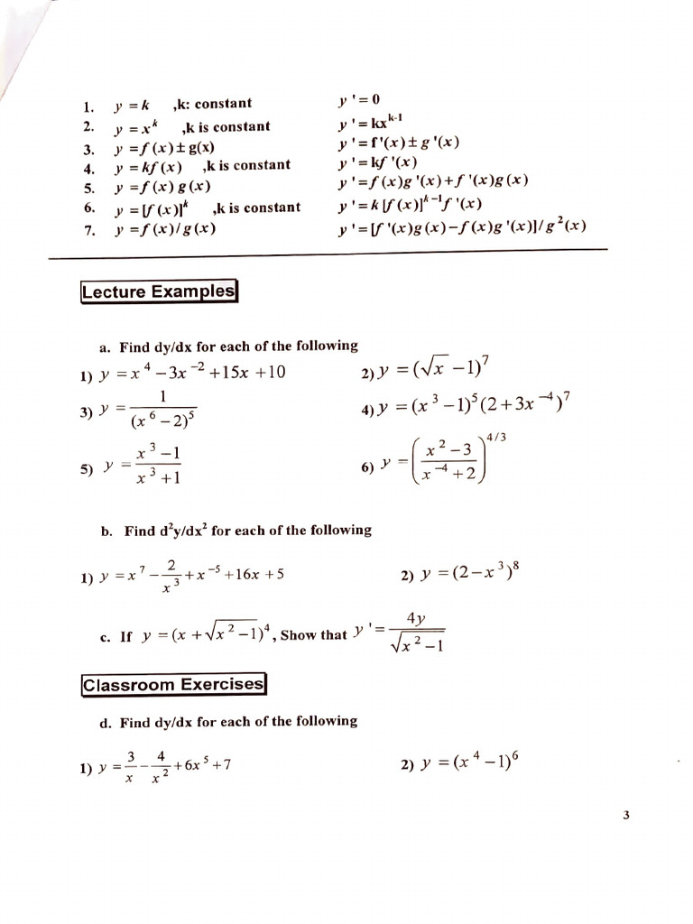 Calculus 1 Sheet | PDF