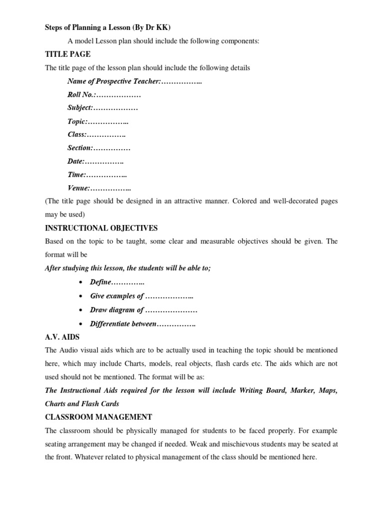 Steps of Planning A Lesson | PDF | Lesson Plan | Cognitive Science