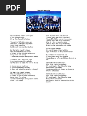 Owl City Fireflies Album Cover