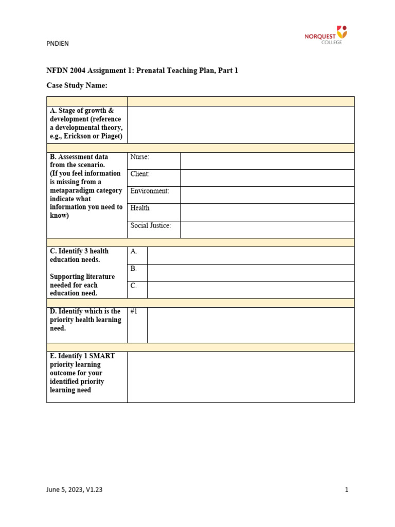 Prenatal Teaching Plan Overview | PDF