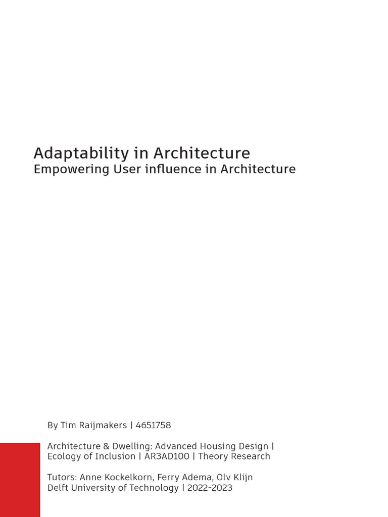 Adaptability in Architecture | PDF | Building | Theory