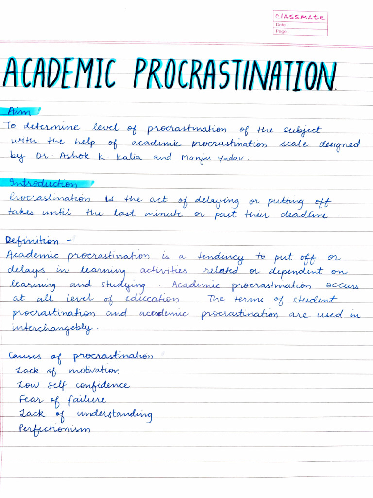 Academic Procrastination | PDF