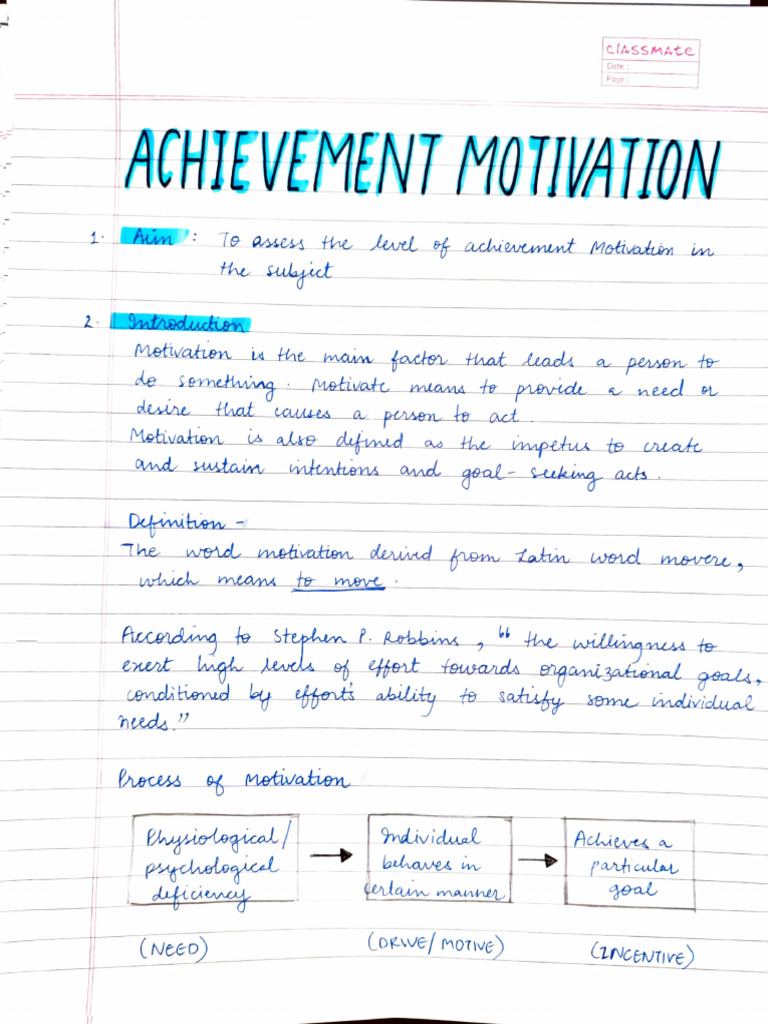 Achievement Motivation | PDF