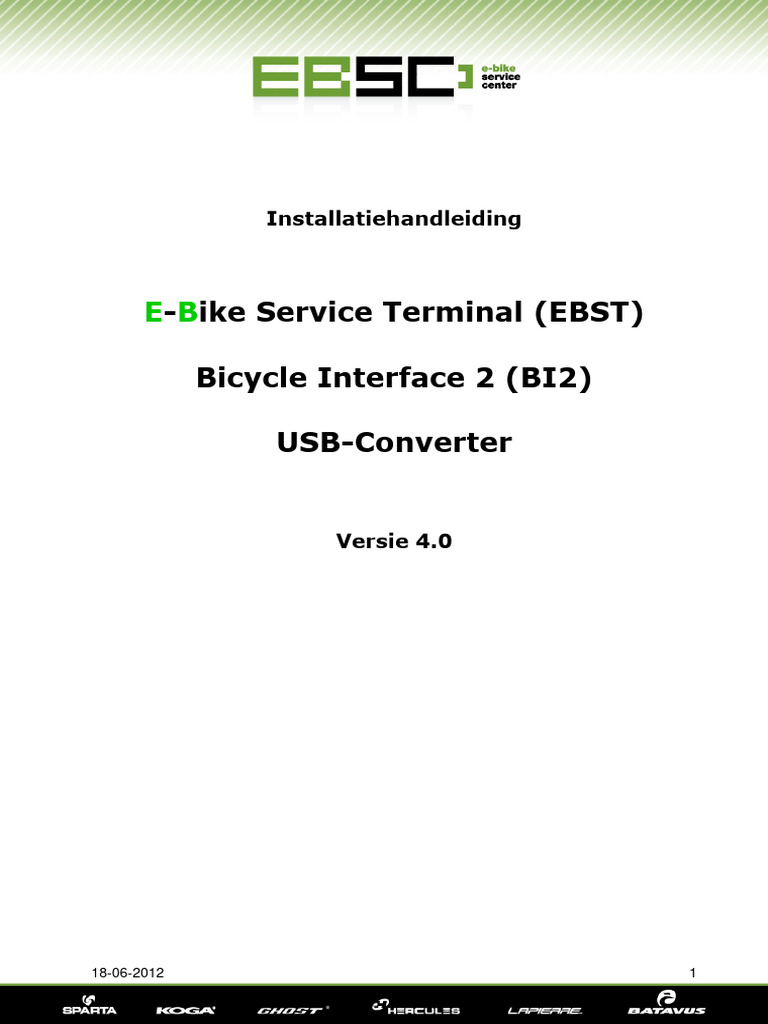 E Bike Service Terminal Ebst Bicycle Interface 2 Bi2 - Compress | PDF