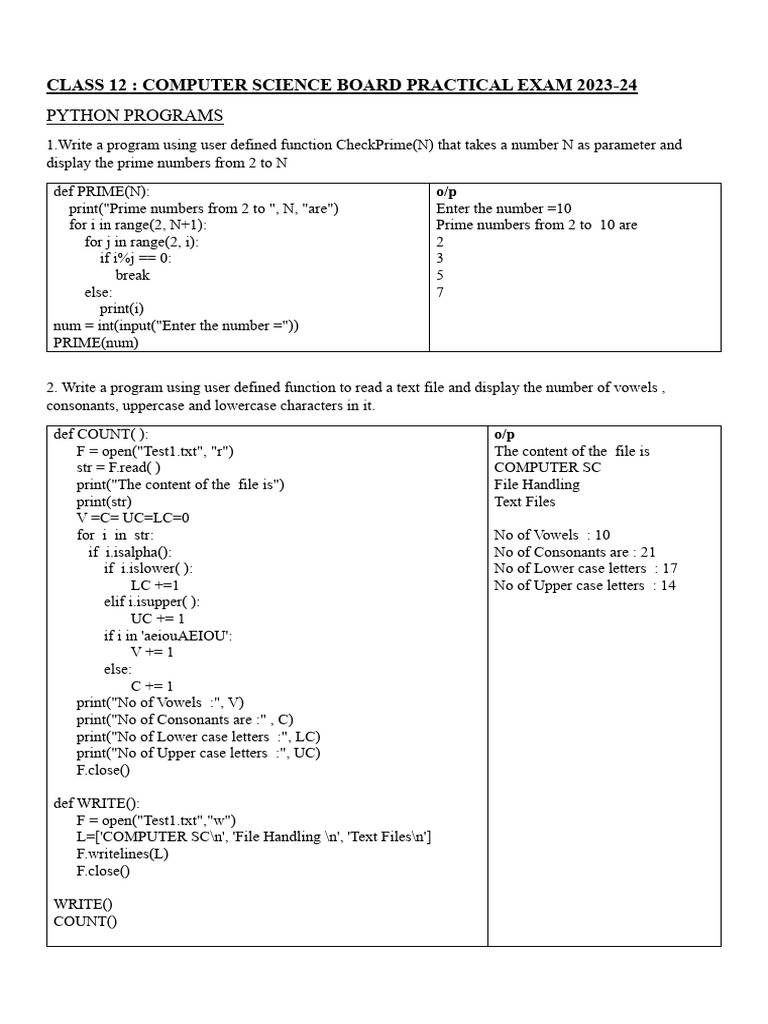 Class 12 Practical - Answer | PDF | Computing | Software Engineering