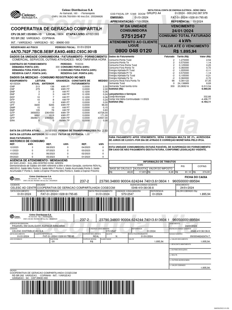 CELESC 2024 01 Merged | PDF | Física | Eletricidade