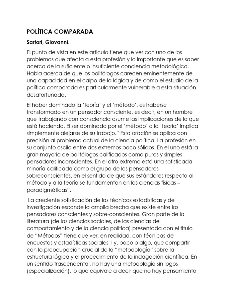 Falta de Informacion Conceptual en Politica Comparada | PDF | Ciencias ...