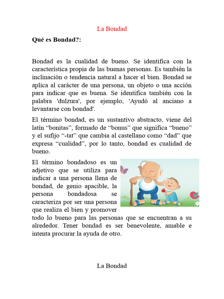 Definición y Concepto de Bondad | PDF