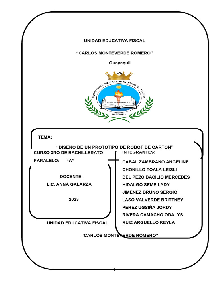 Proyecto de Emprendimiento 3ro BGU A | PDF | Robot | Robótica