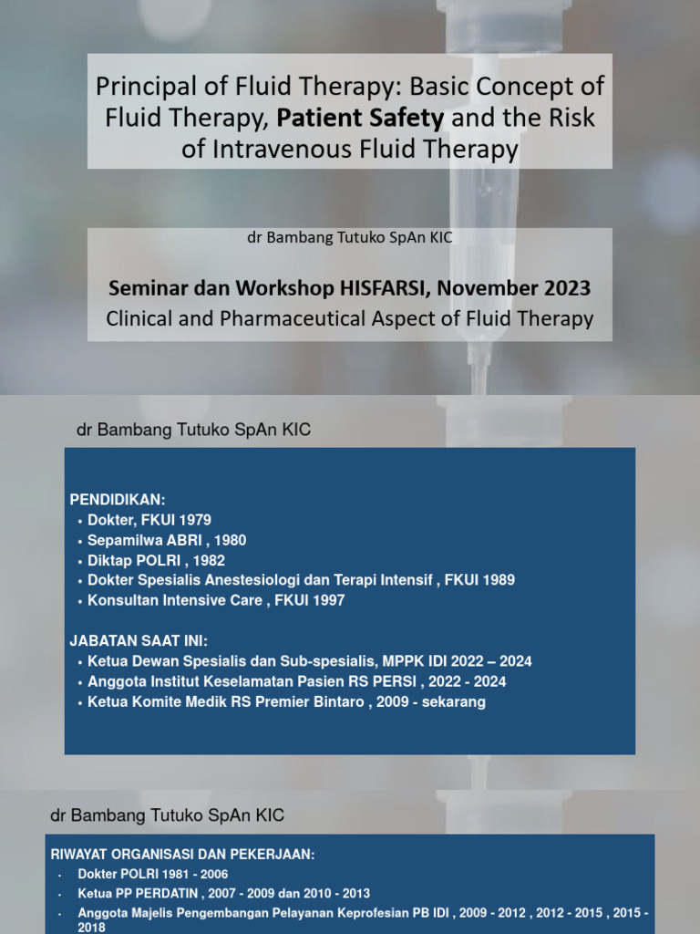 1-Principal of Fluid Therapy - Basic Concept of Fluid Therapy, Patient ...