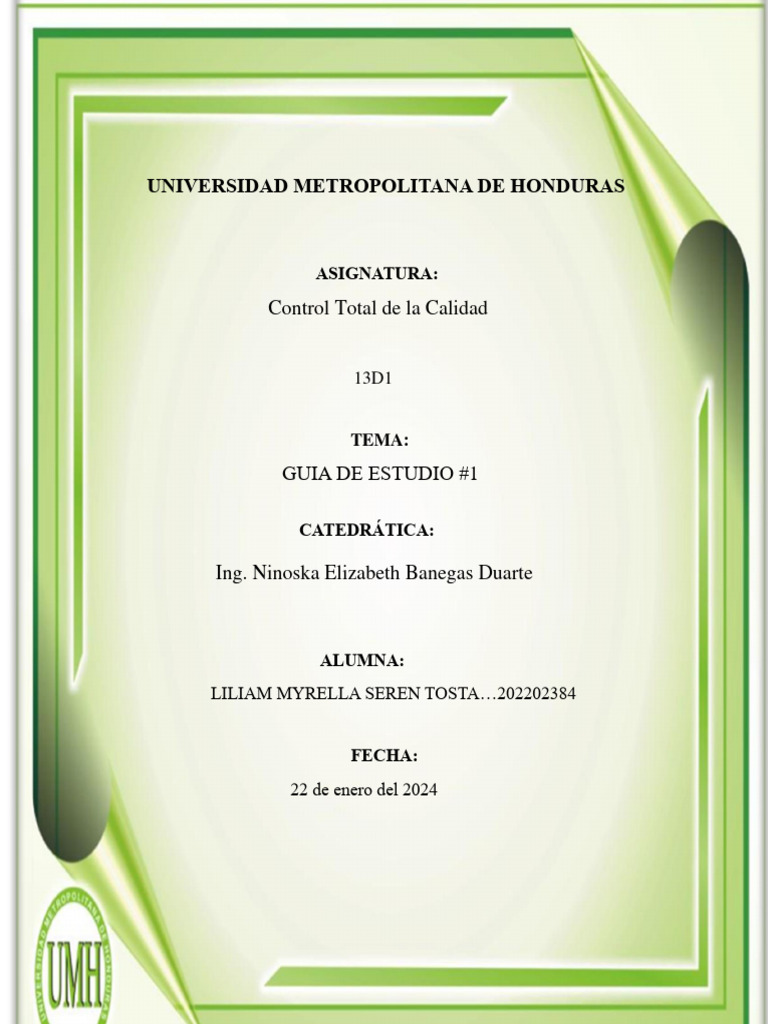 Guía de Calidad Total UMH | PDF | Calidad (comercial) | Gestión de la calidad