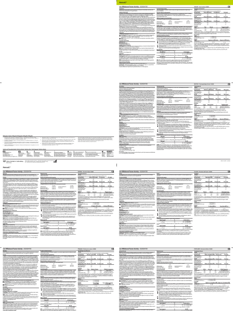 Von Willebrand Factor Activity - 0020004700: in Vitro Diagnostic ...