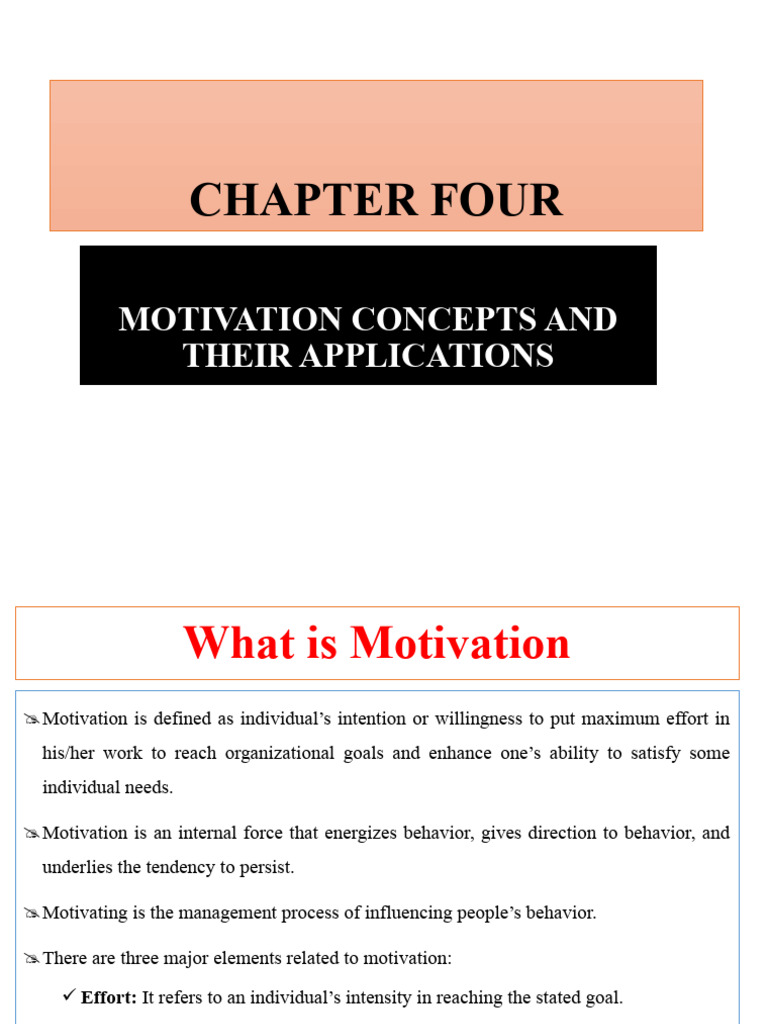 OB Chapter 4 | PDF | Motivational | Motivation