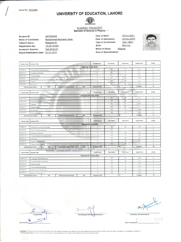 BS Physics PDF | PDF