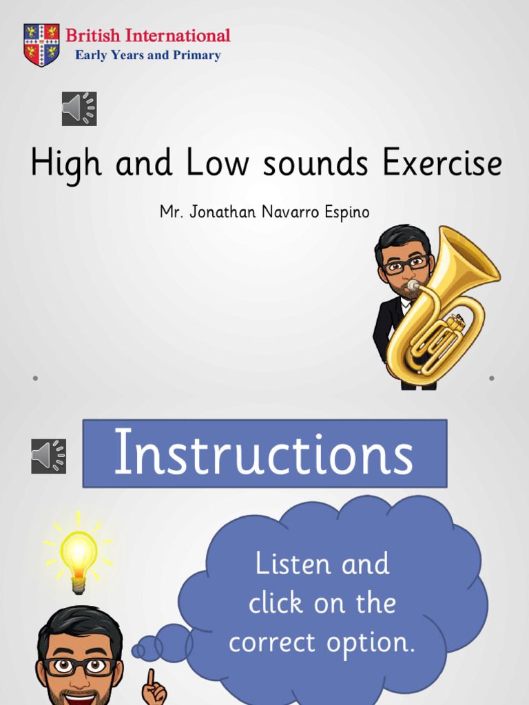 3 Years High and Low Sounds Exercises | PDF