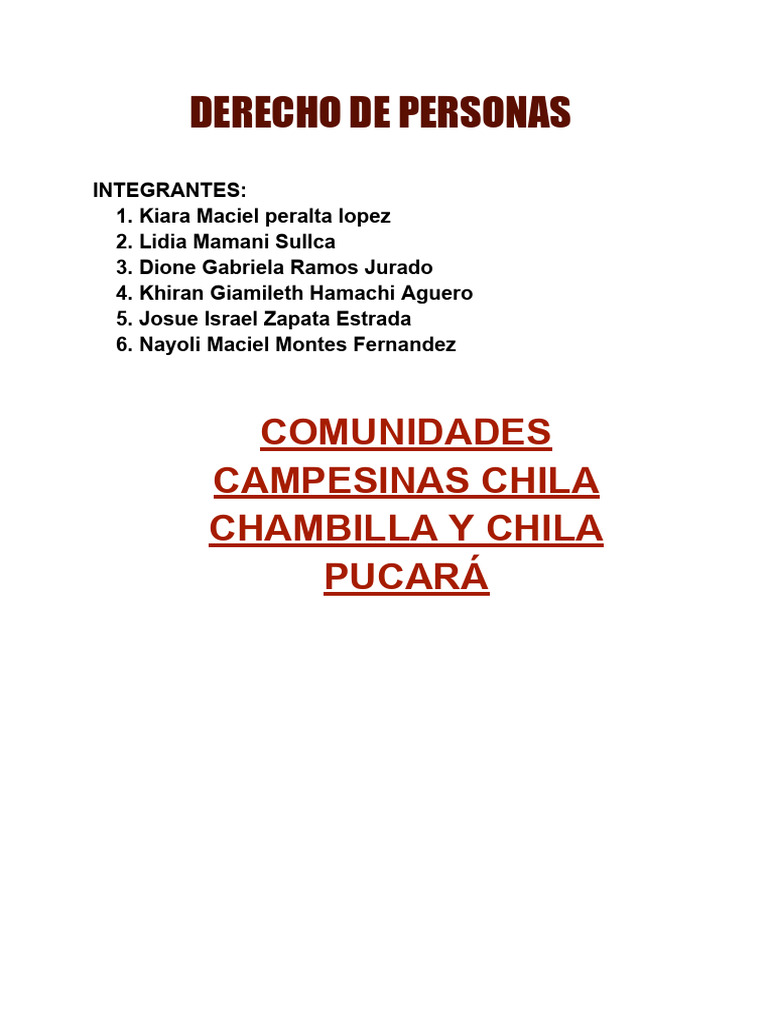 Comunidades Campesinas Chila Chambilla y Chila Pucará | PDF | Deportes ...