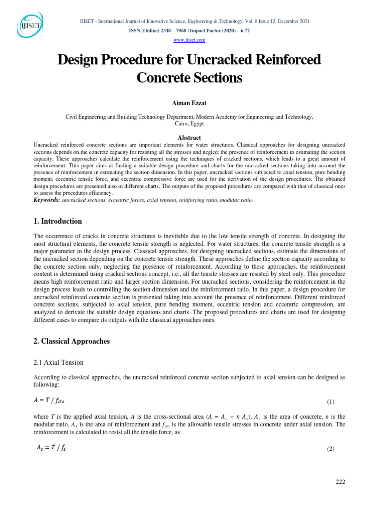 Uncracked Concrete Design | PDF | Bending | Strength Of Materials