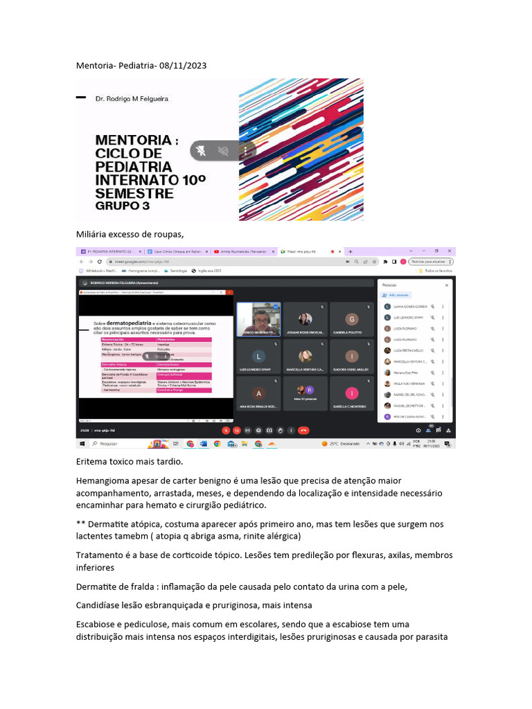 Mentoria | Download grátis PDF | Choque (circulatório) | Dermatite