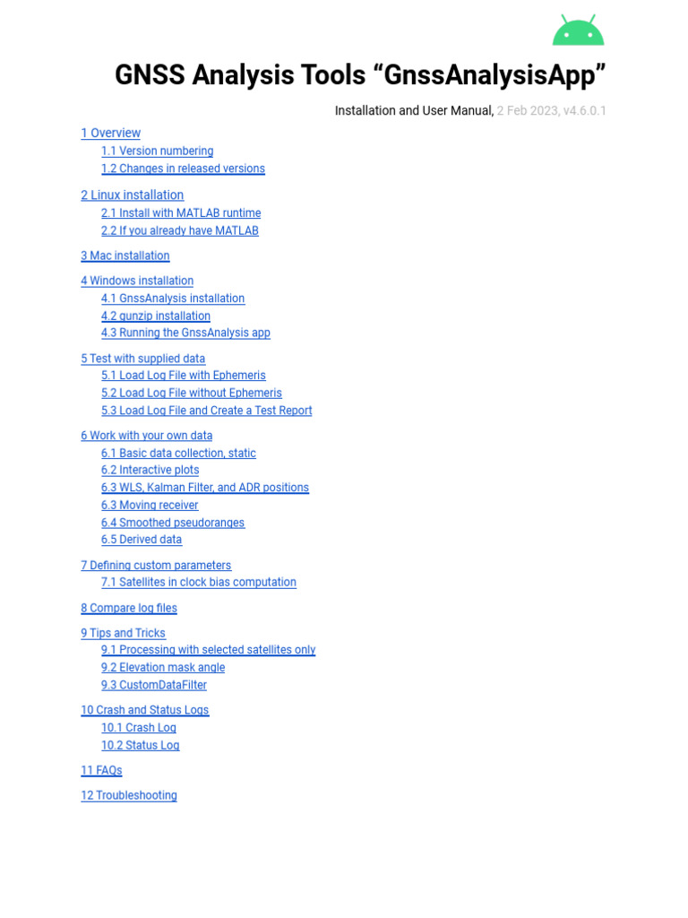 Installation and User Manual, GNSS Analysis App | PDF | Installation (Computer Programs ...