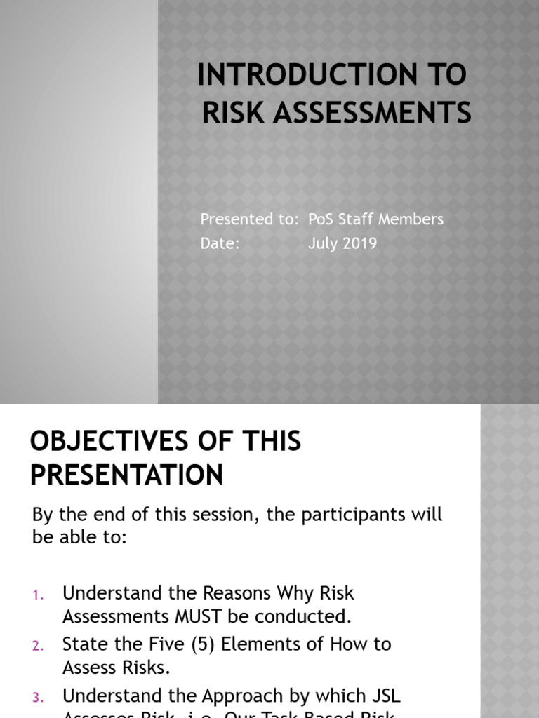 Introduction To Risk Assessment (Office Staff) - 2019 | PDF | Risk ...