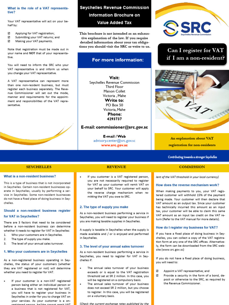 VAT For Non Resident Brochure | PDF | Value Added Tax | Taxes