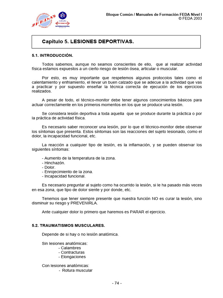 05-Lesiones Deportivas | PDF | Enfermedades y trastornos | Especialidades Medicas