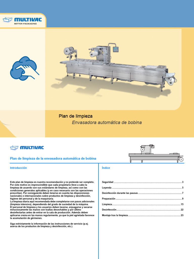 Rollstock Plan de Limpieza Multivac R53x | PDF | Aspiradora | Agua