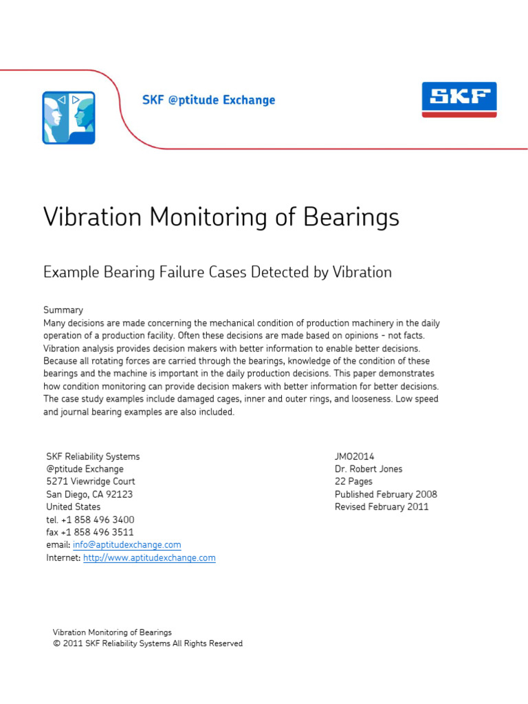 Bearing Vibration Monitoring Techniques | PDF | Bearing (Mechanical ...