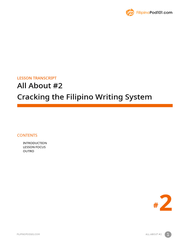 FilipinoPod101 L1 Lesson 2 - Transcript | PDF | English Language ...