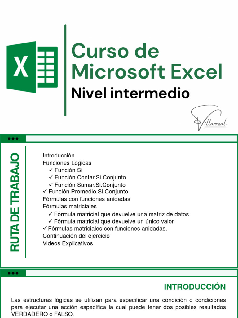 Creación y Uso de Fórmulas Con Estructuras Lógicas Excel Intermedio | PDF | Matriz (Matemáticas ...
