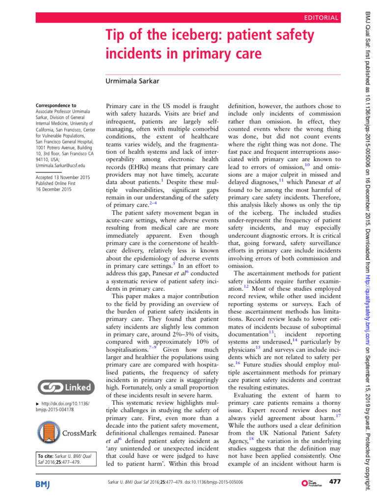 Tip of The Iceberg Patient Safety Incidents in PR | PDF | Patient ...