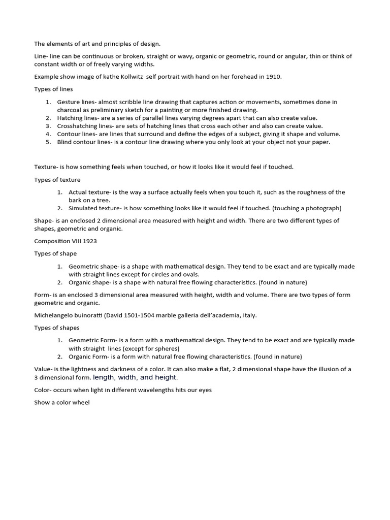 The Elements of Art and Principles of Design Report | PDF | Composition (Visual Arts) | Color