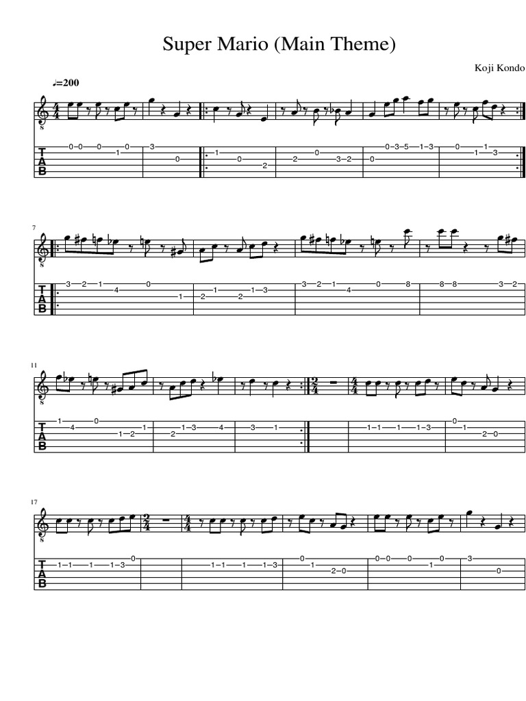 Super Mario Main Theme | PDF