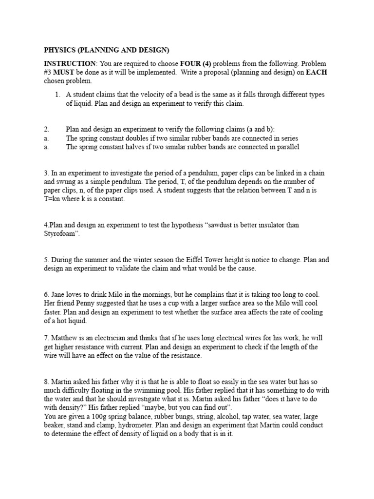 Csec Physics Planning and Designing. | PDF | Language Arts & Discipline ...