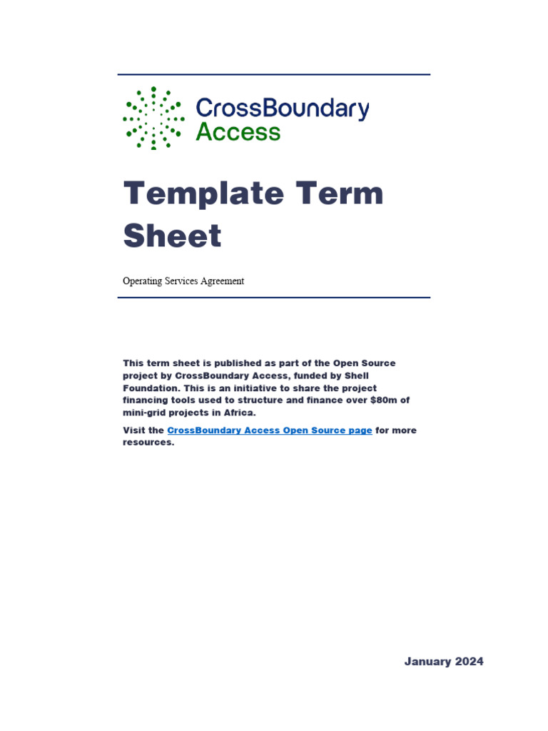 Mini-Grid Operating Services Agreement Template | PDF | Indemnity ...
