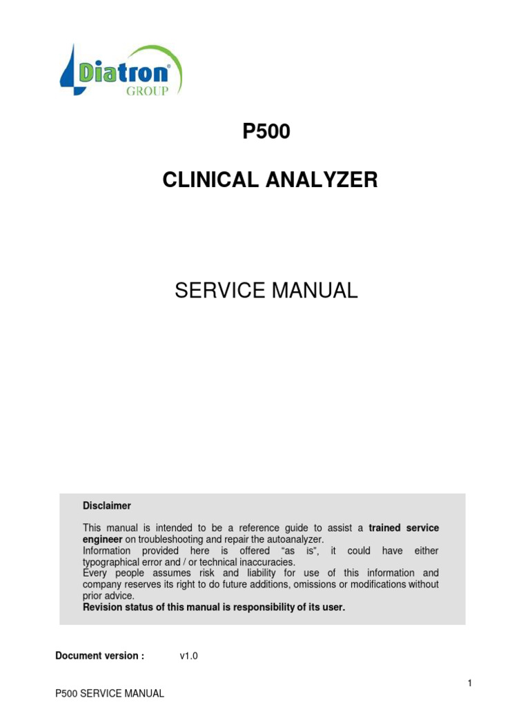 P500 Clinical Analyzer Guide | PDF | Pump | Washing Machine