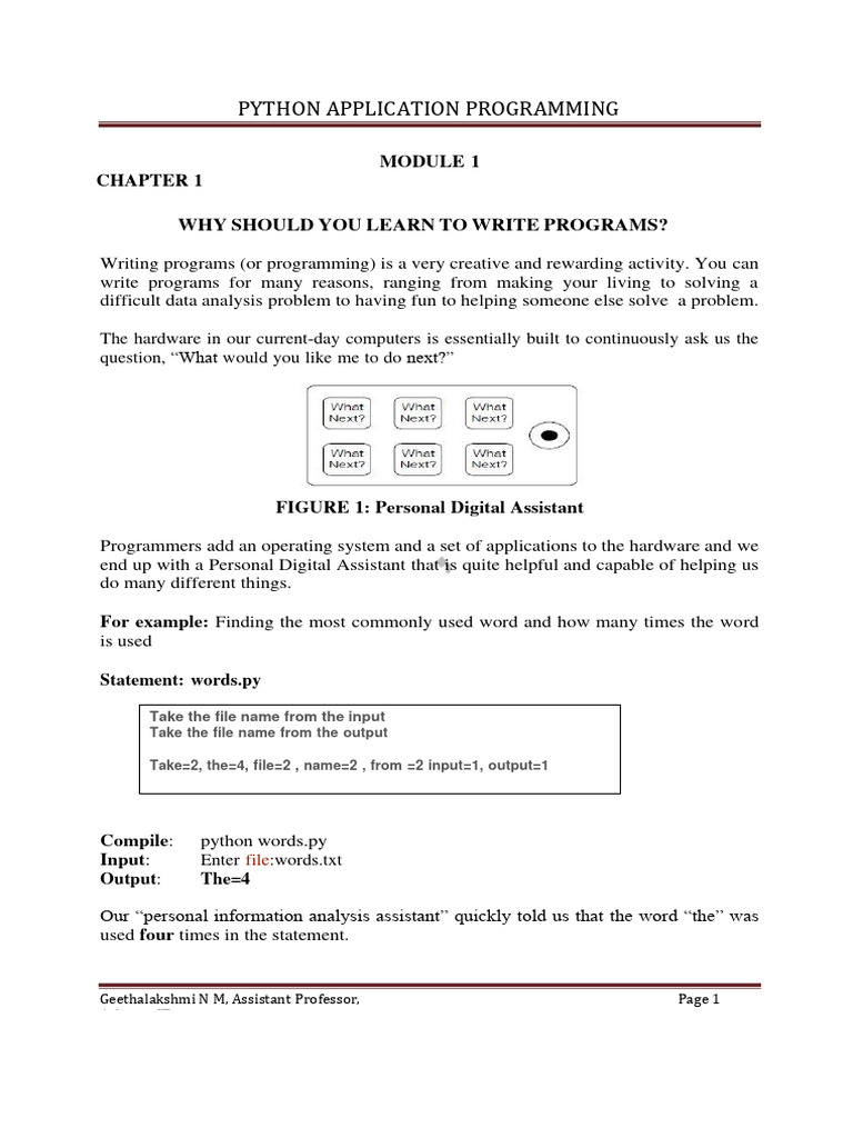 Module 1 - Why Should You Learn To Write Programs - NOTES | PDF ... Module 1 - Why Should You Learn To Write Programs - NOTES | PDF ...
