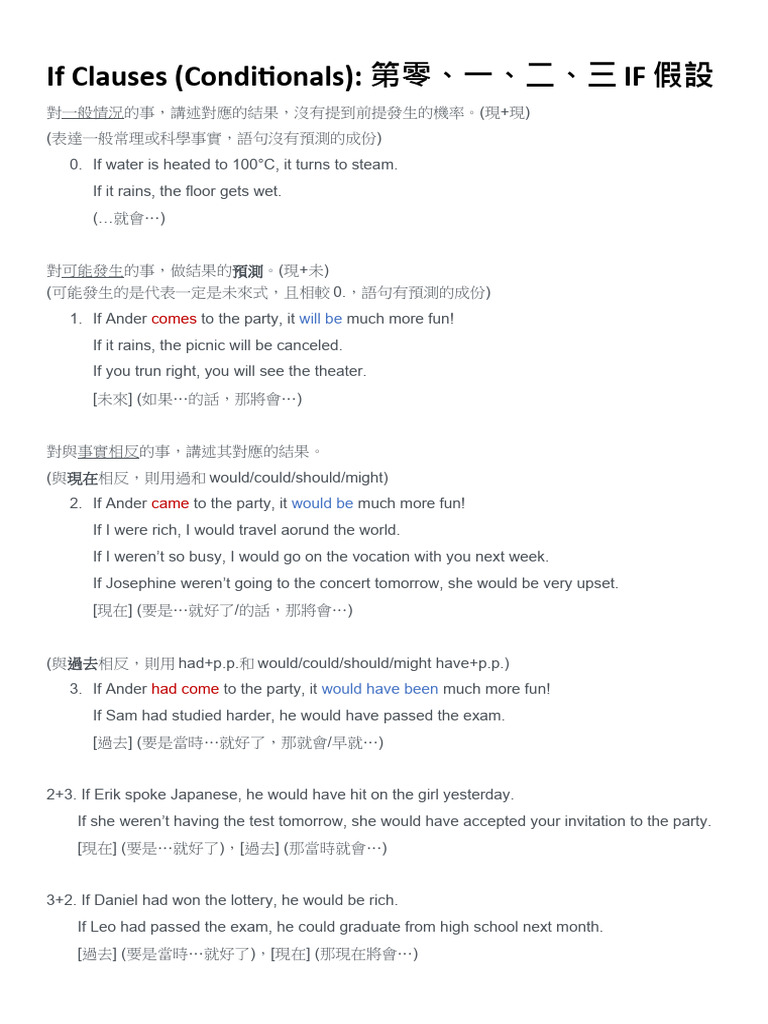 If Clauses (Conditionals) | PDF