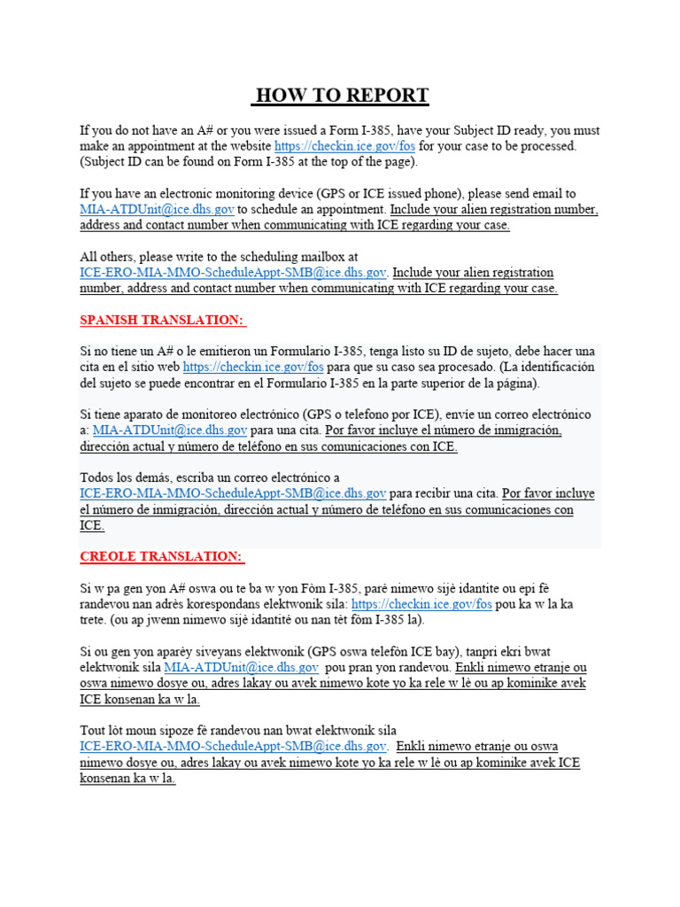 Report Instructions Miramar | PDF