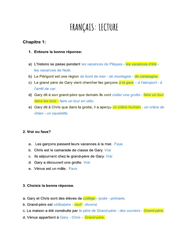 Français Lecture | PDF