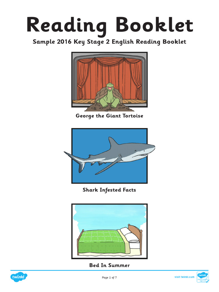 Year 3 Reading Assessment Reading Booklet | PDF | Sharks | Tooth