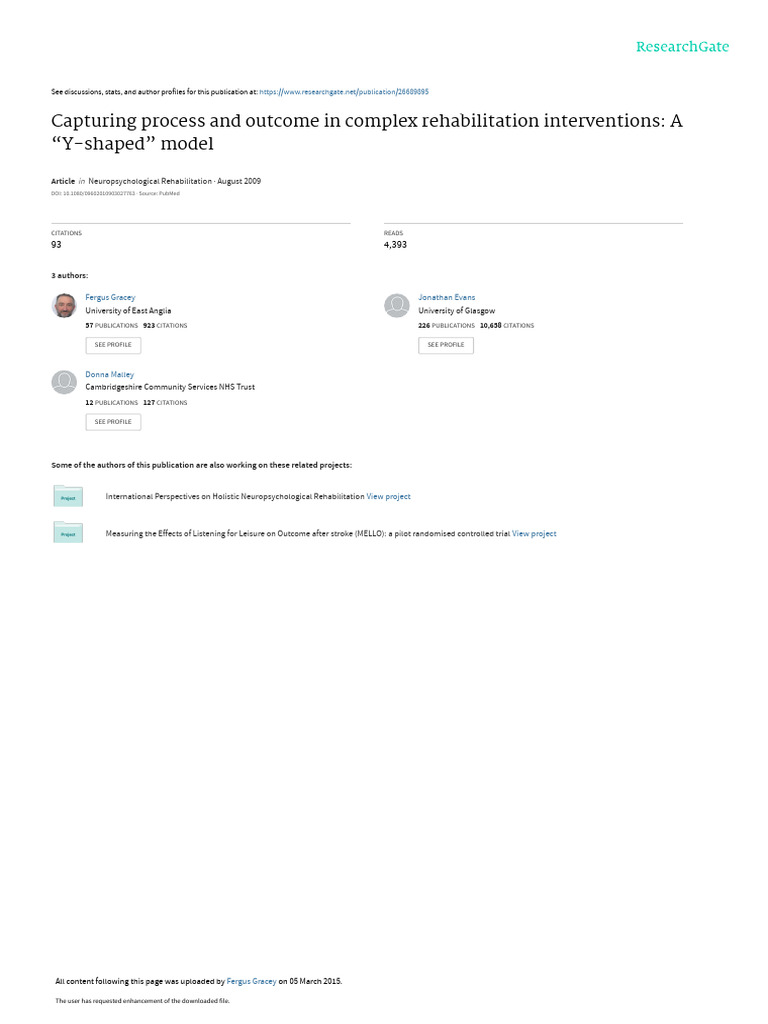 Gracey (2009) Y-Shaped-Process-Model | PDF | Psychotherapy | Cognitive ...