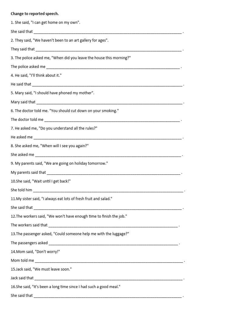 Reported Speech | PDF