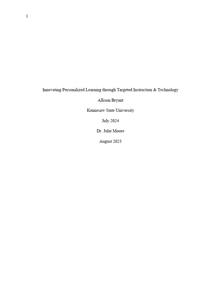 Capstone Proposal Final-Allison Bryant 2 | PDF | Educational Technology ...
